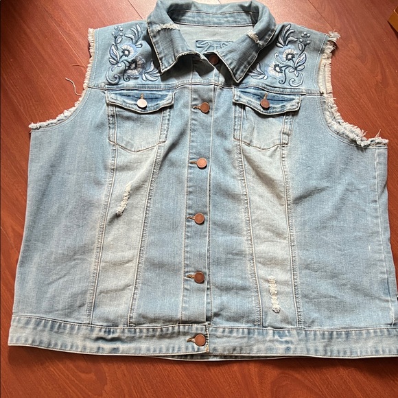 unbranded | Jackets & Coats | Dyn Frayed Denim Vest Plus Size 2x | Poshmark